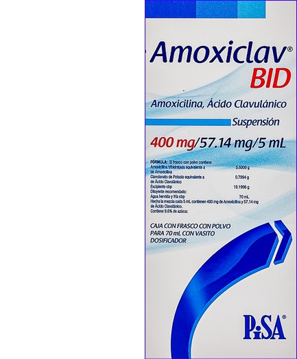AMOXICLAV BID FRASCO 70ML 400MG SUSPENSION | FARMACIA RIVAS DEL CENTRO