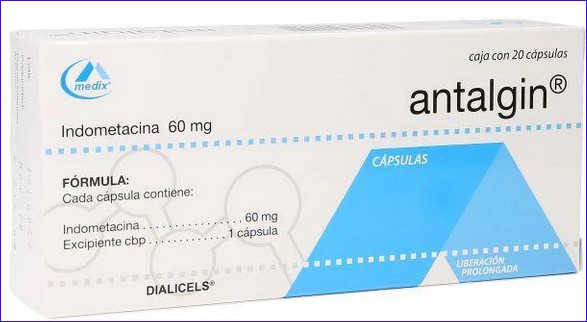 ANTALGIN 60MG INDOMETACINA 20 CAP | FARMACIA RIVAS DEL CENTRO