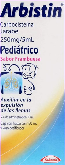 ARBISTIN PEDIATRICO 150ML JARABE SABOR FRAMBUESA CARBOCISTEINA ...