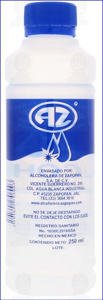 AZ ALCOHOL 96 ETILICO 250ML | FARMACIA RIVAS DEL CENTRO