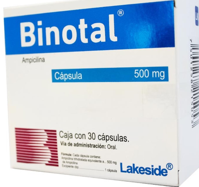 BINOTAL 500MG AMPICILINA 30TAB | FARMACIA RIVAS DEL CENTRO