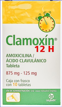 CLAMOXIN 12H 10 TABLETAS 875MG/125MG | FARMACIA RIVAS DEL CENTRO