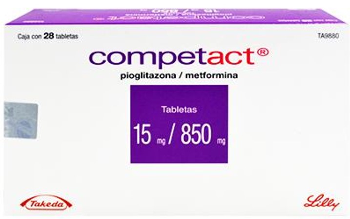 COMPETACT 28 TABLETAS 15MG/850MG | FARMACIA RIVAS DEL CENTRO