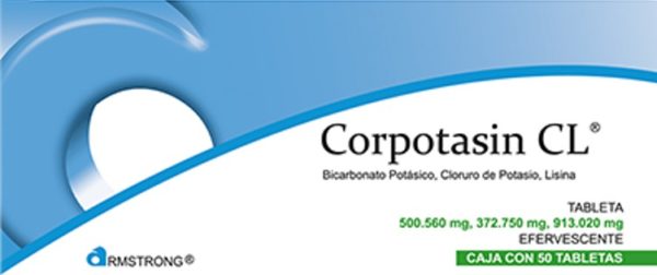 CORPOTASIN CL 500.560MG-372.750MG-913.020 BICARBONAO DE POTASIO CLORURO ...