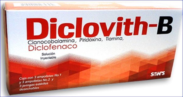 DICLOVITH-B INYECTABLE DICLOFENACO CIANOCOBALAMINA PIRIDOXINA TIAMINA ...