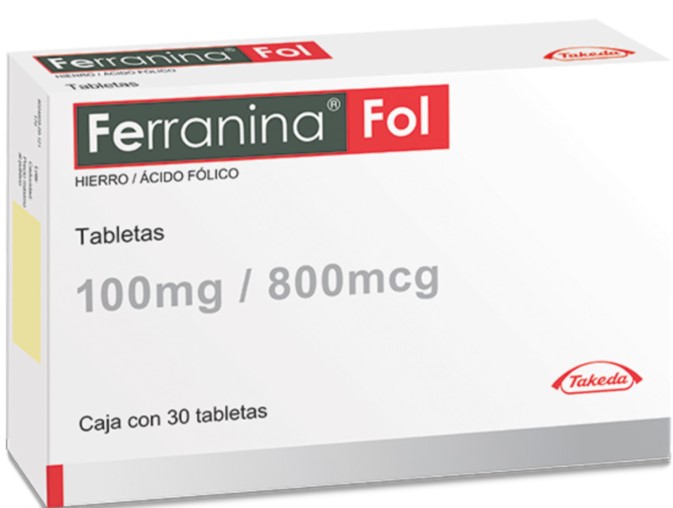 FERRANINA FOL 100/800 HIERRO ACIDO FOLICO 30 TAB | FARMACIA RIVAS DEL ...
