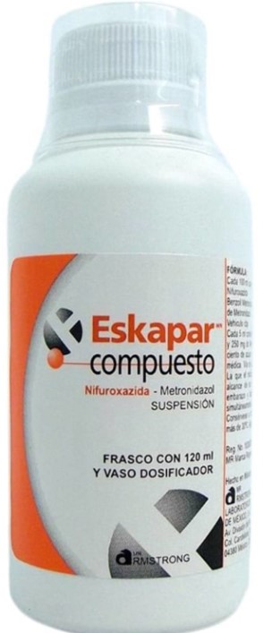 ESKAPAR COMPUESTO SUSPENCION 4-5G 120ML NIFUROXAZIDA METRONIDAZOL ...