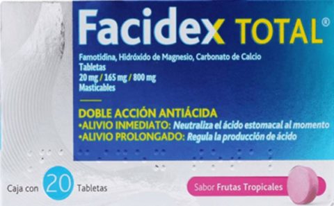FACIDEX TOTAL 20 TABLETAS 20MG 165MG 800MG | FARMACIA RIVAS DEL CENTRO