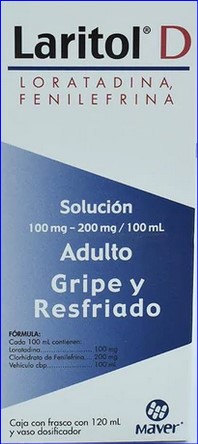 LARITOL D ADULTO SOLUCION 100-200MG 120ML LARATADINA FENILEFRINA ...
