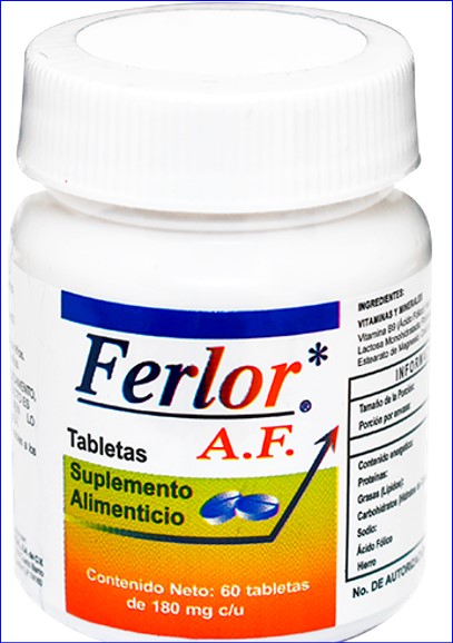 FERLOR AF 60 TABLETAS 180MG | FARMACIA RIVAS DEL CENTRO