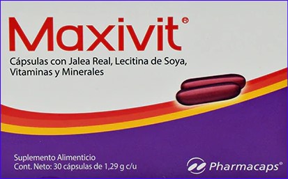 MAXIVIT 30 CAP JARABE REAL LECITINA DE SOYA VITAMINAS Y MINERALES ...