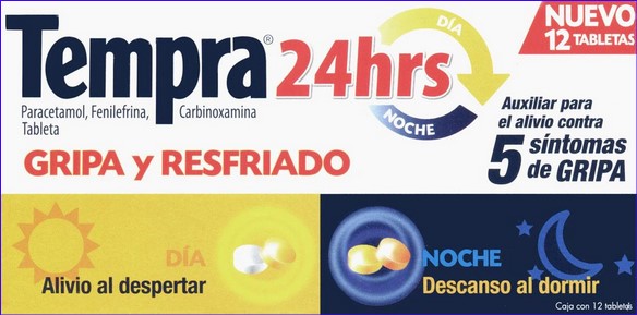 TEMPRA 12 TABLETAS DIA Y NOCHE | FARMACIA RIVAS DEL CENTRO