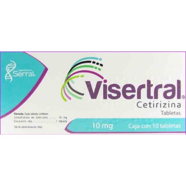VISERTRAL 10MG CETIRIZINA 10 TAB | FARMACIA RIVAS DEL CENTRO